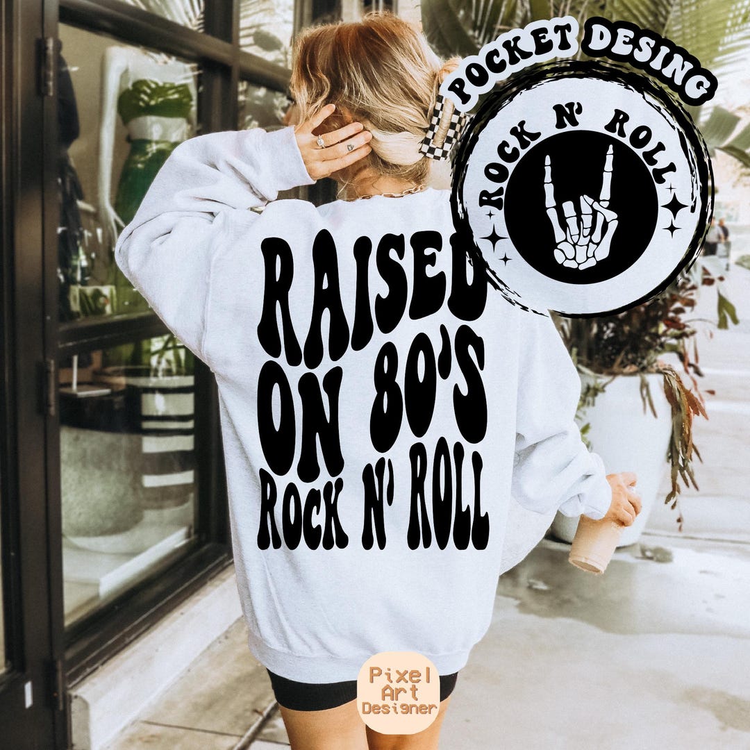 Raised on 80s Rock N’ Roll SVG, 80's Svg, 1980s Design, Retro 80s Svg ...