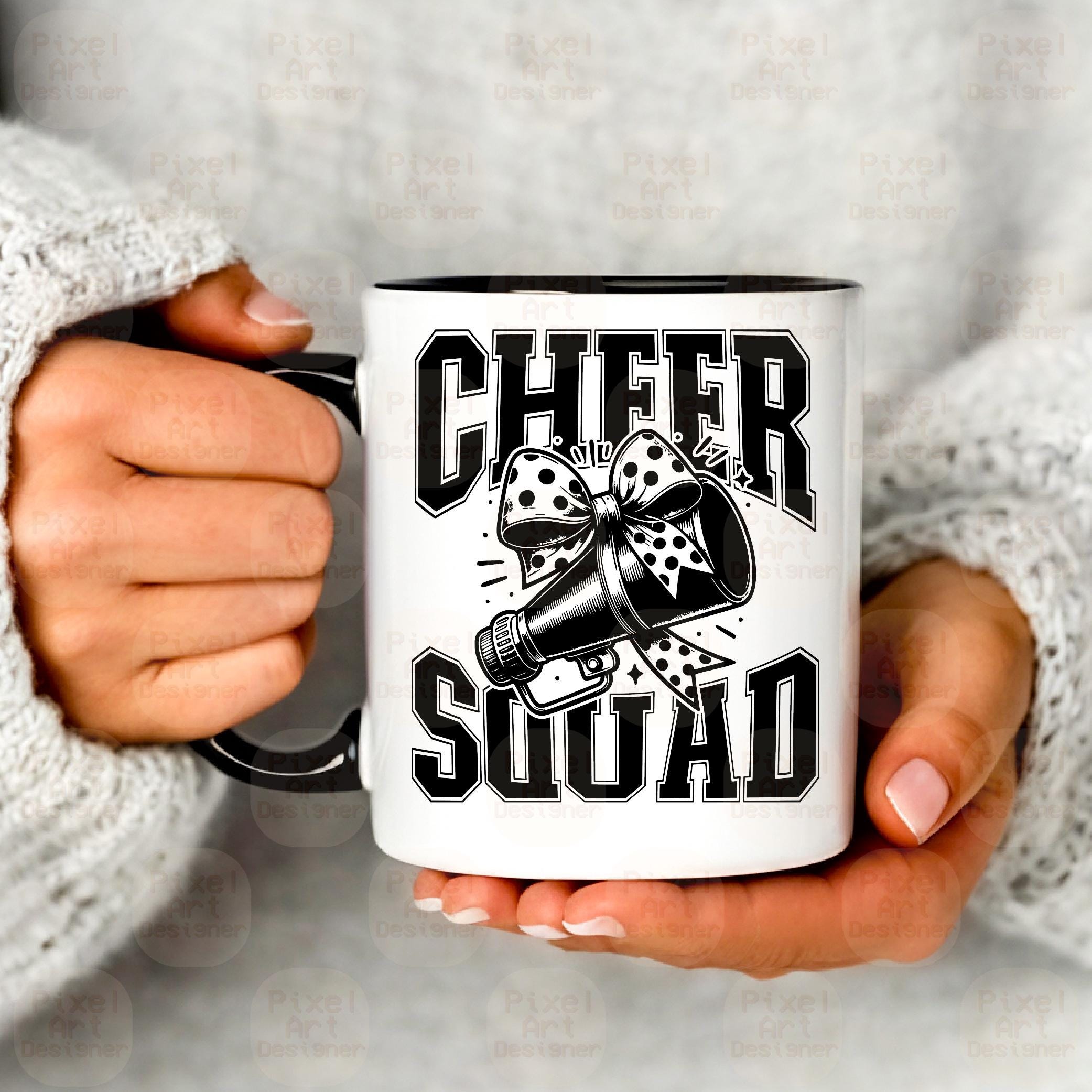 Polka Dot Bow With Cheer Squad PNG Svg, Cheer Mom, Cheerleader Svg ...