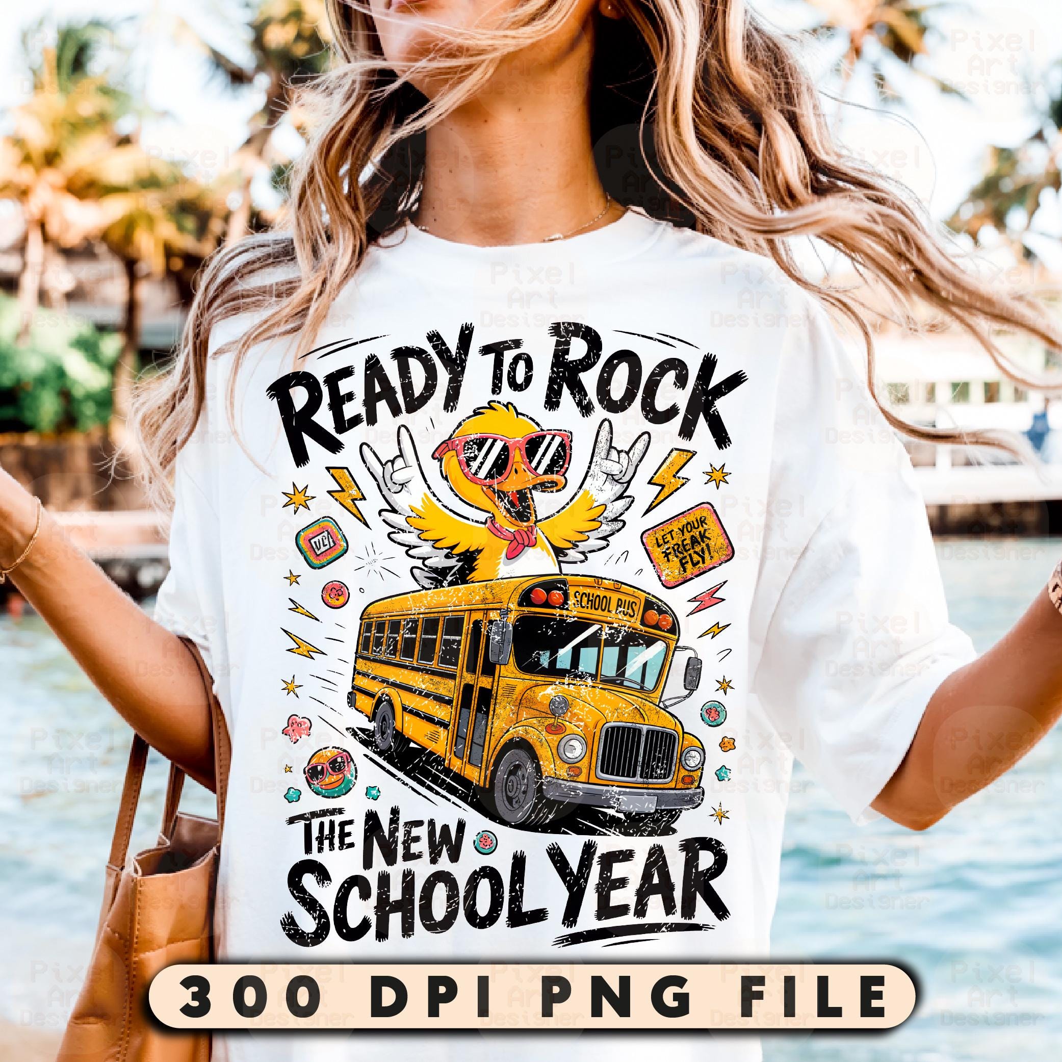 Ready to Rock the New School Year PNG, Funny Back to School Png, School ...