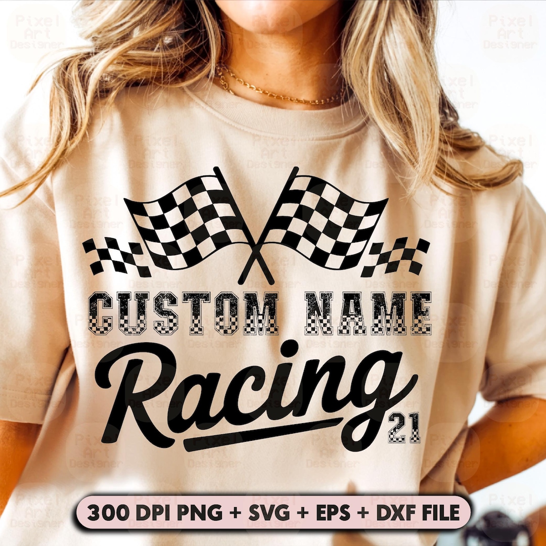 Custom Name Racing SVG PNG Design, Checkered Flags Graphic for ...