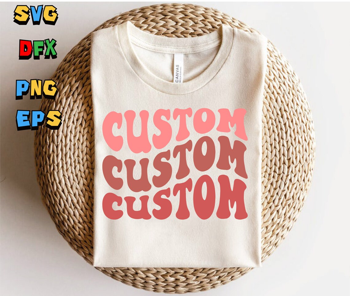 Custom Wavy Letters Svg Colorful Stacked Wavy Letters Custom - Etsy