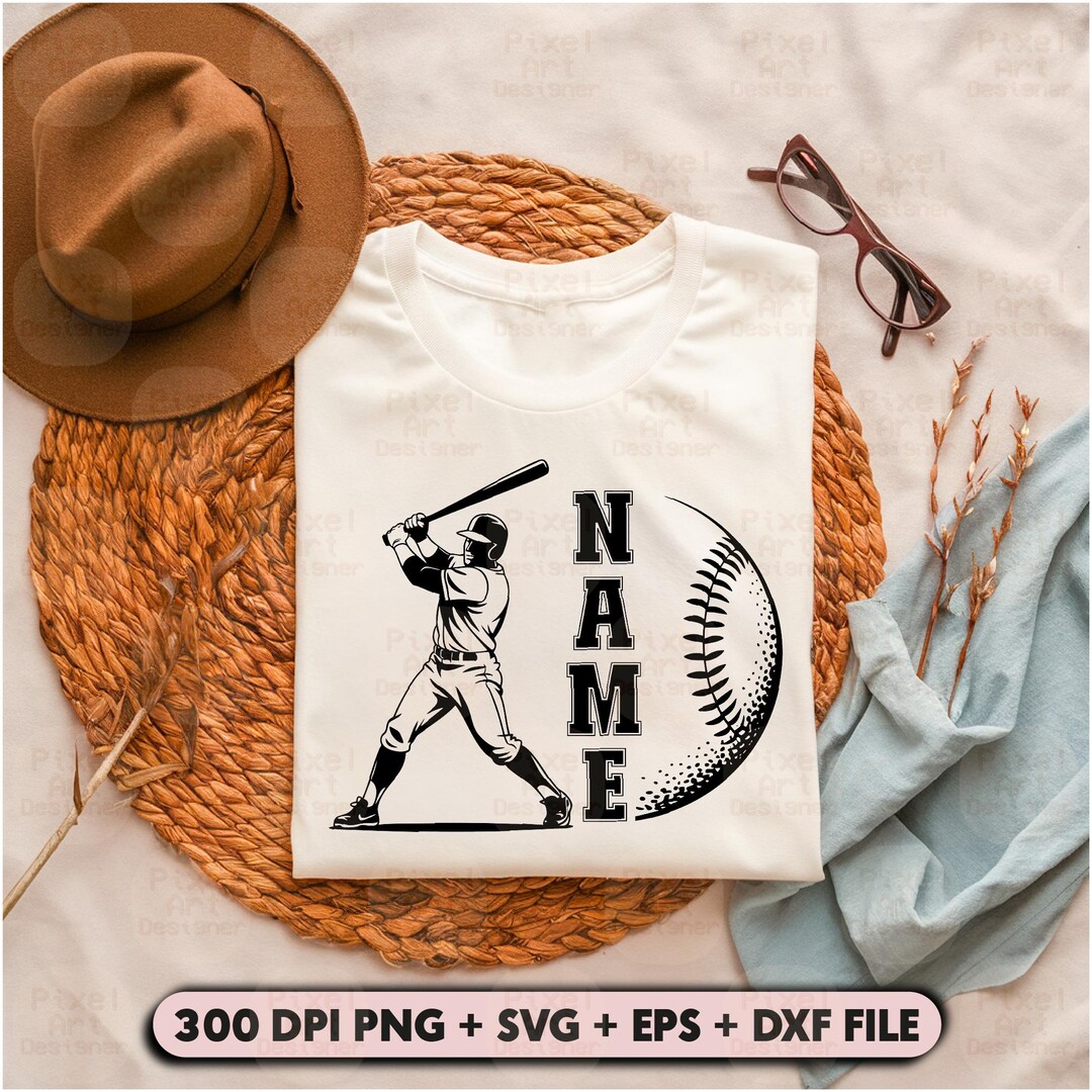 Baseball SVG PNG With Player and Name Text, Personalized Baseball Svg ...