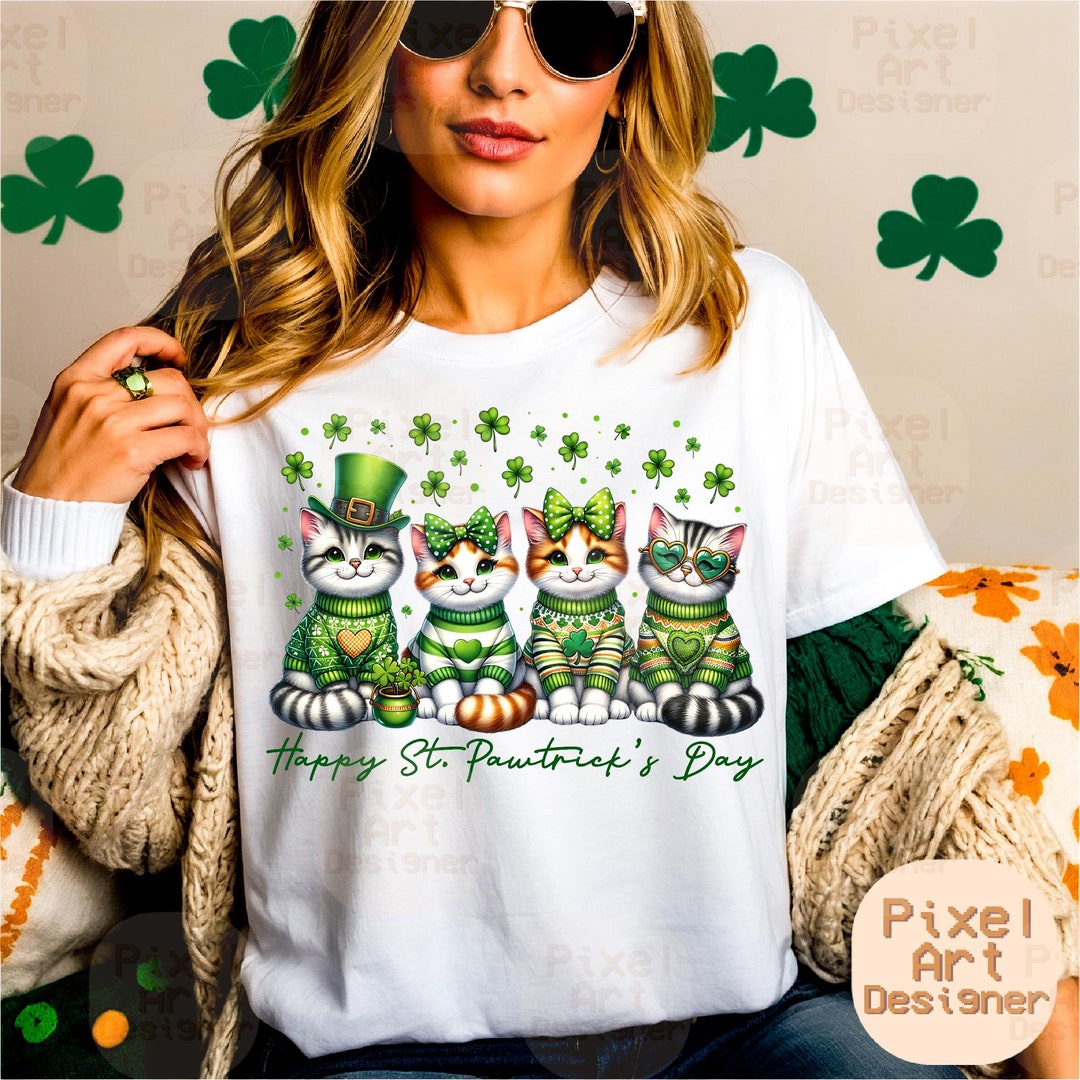 Happy St Pawtrick's Day Png, Cats Png, Irish Cat Clipart Sublimation ...