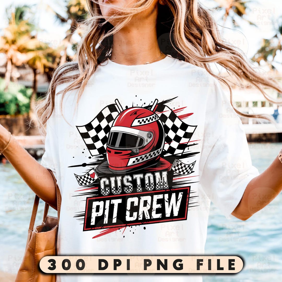 Racing Crew Custom PNG, Personalized Motorsport Pit Crew Design, Red Helmet Clipart for Shirts ...