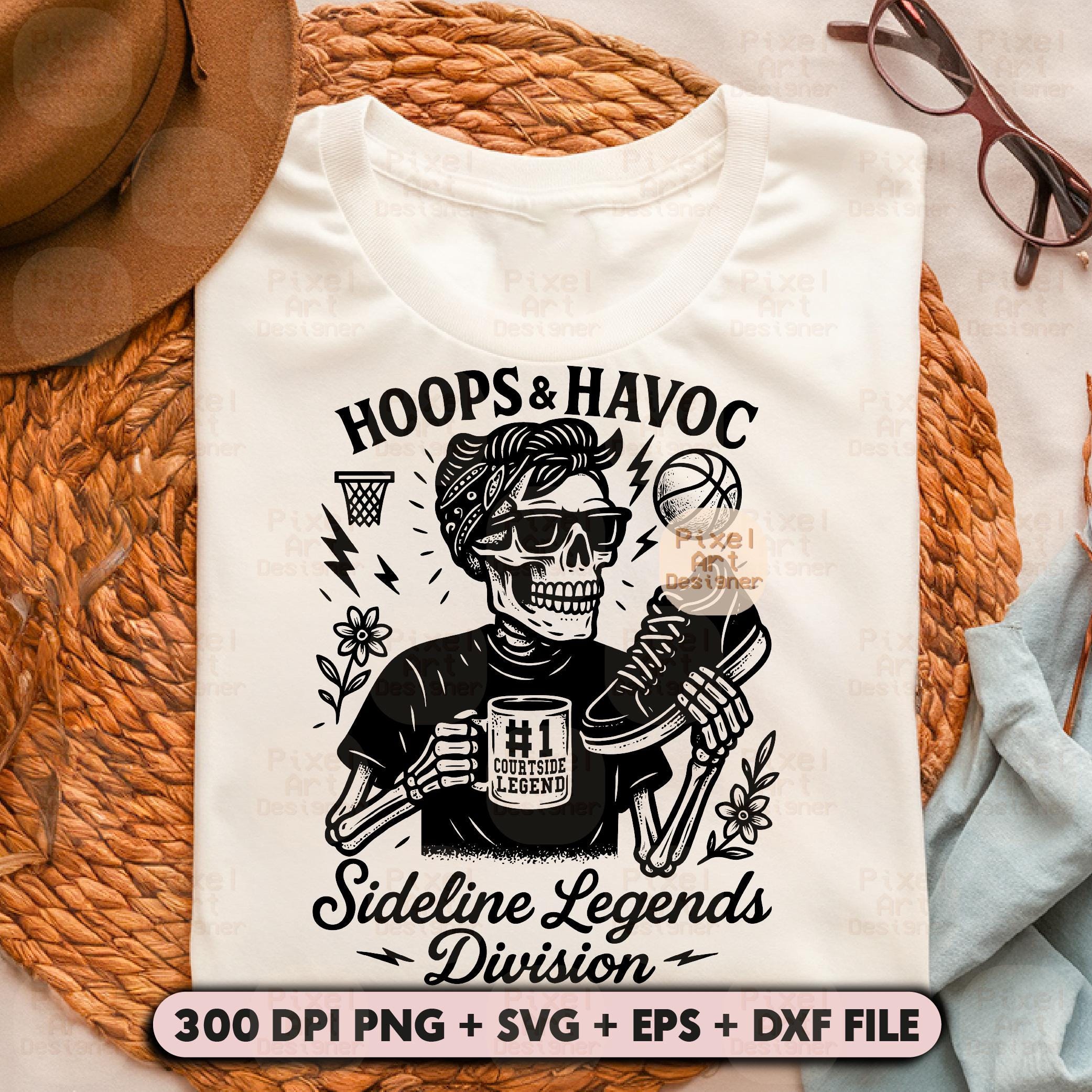 Hoops & Havoc SVG PNG, Sideline Legends Division Svg, Basketball Season ...