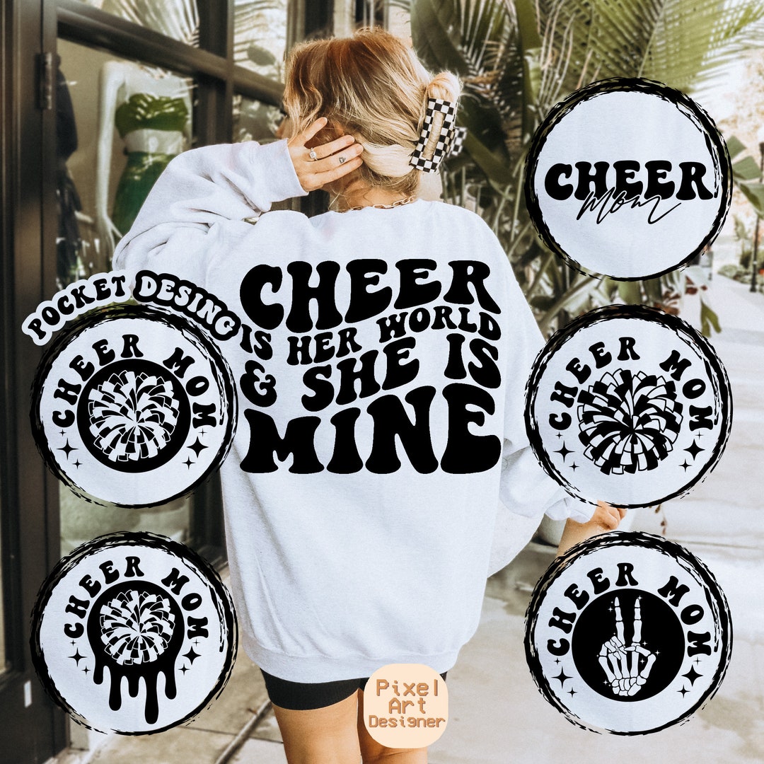 Cheer Mom Svg, Cheer Mama Svg, Cheer is Her World and She is Mine Svg ...