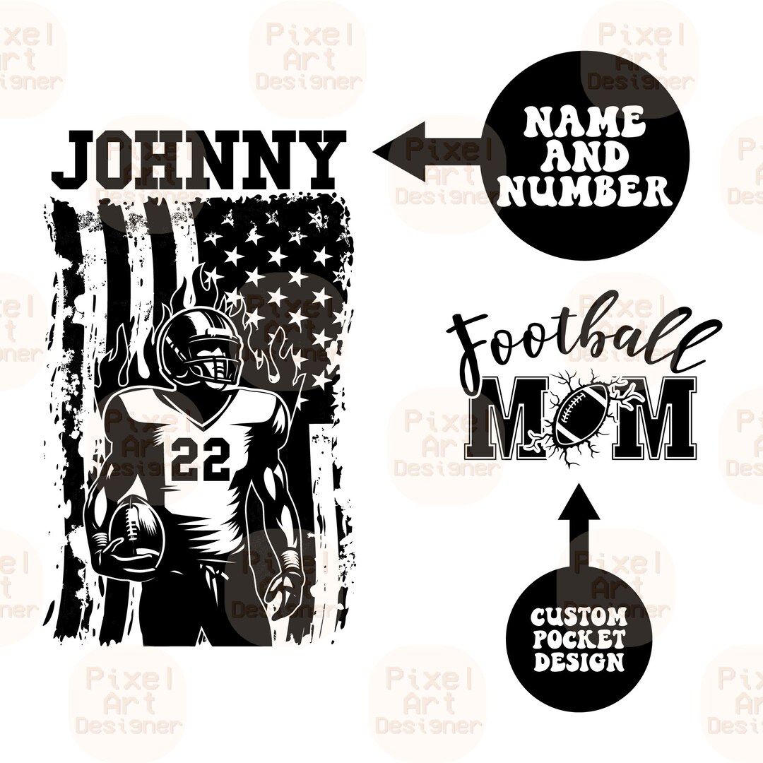 Customized Football Player PNG SVG, Personalized Football Svg, Custom ...