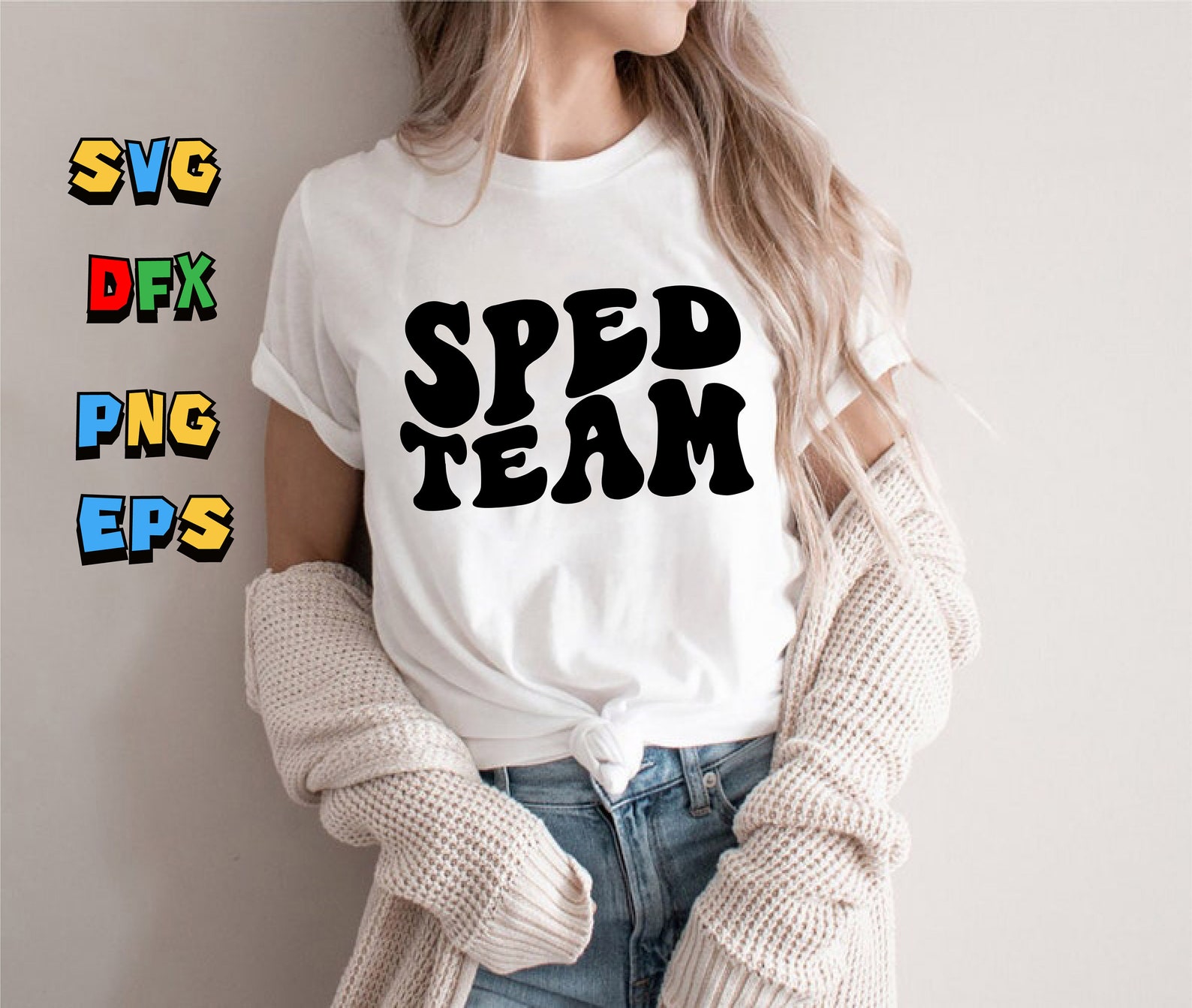 Sped Team Svg & Png special Education Svg wavy Stacked | Etsy