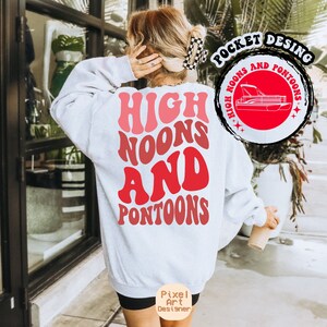 High Noons and Pontoons Png Svg, Boat Svg, Camper T-shirt Svg, Best ...