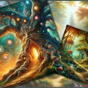Fantasy Enchanted Forest Digital Papers Magical Enchanted Forest ...