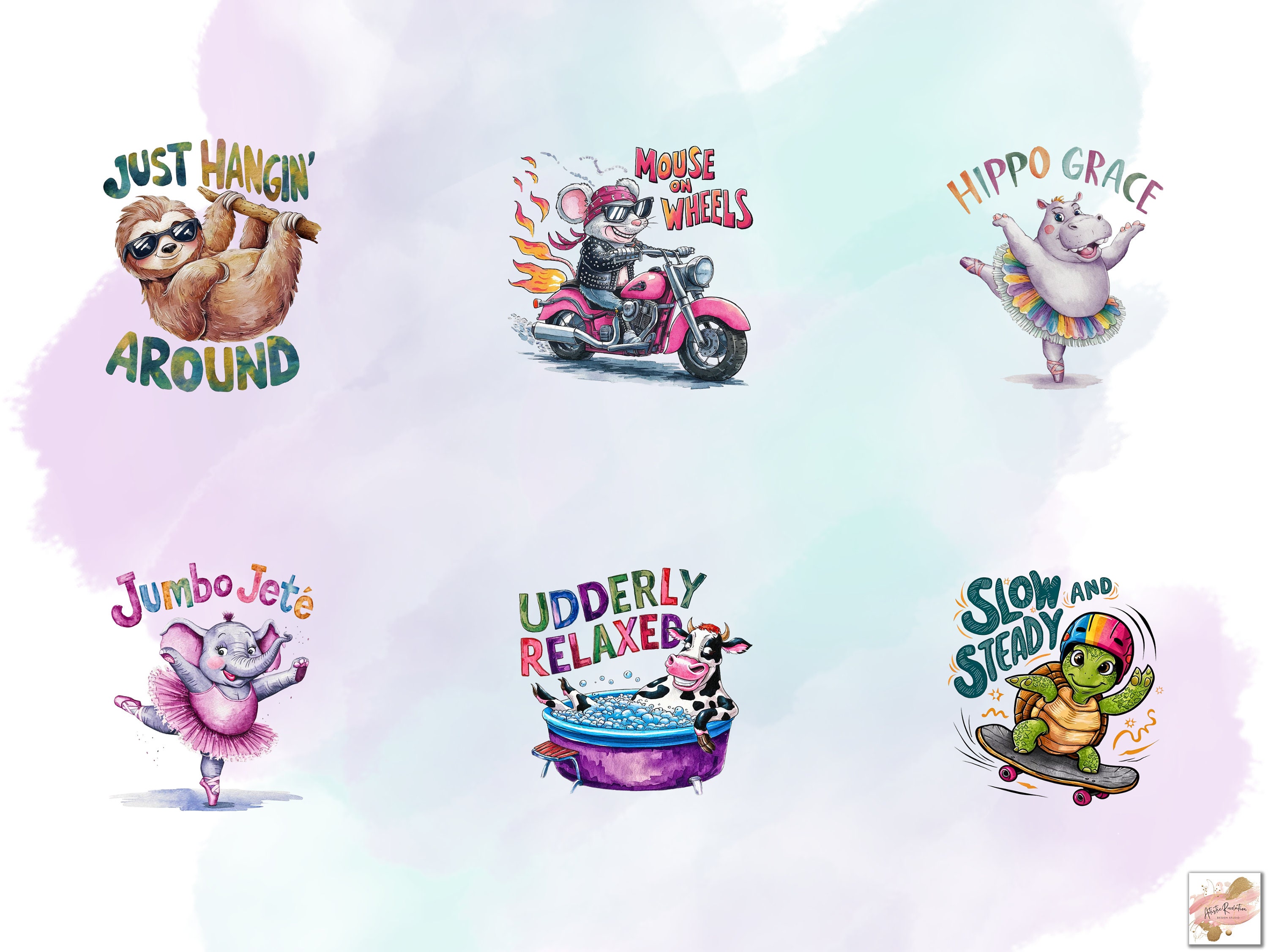 43 Funny Quotes Animals Clipart Bundle, Funny Animal Clipart ...