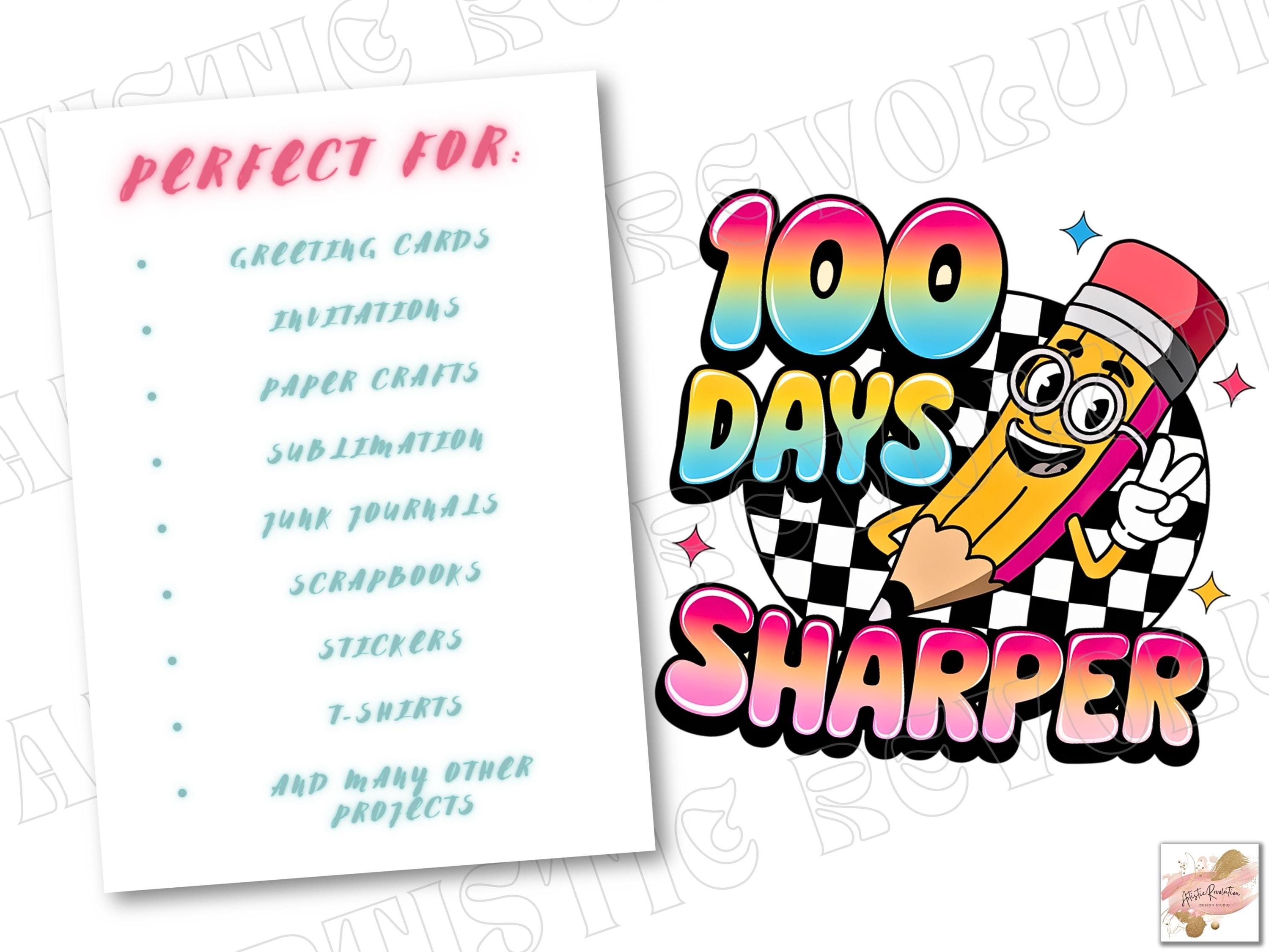 Checkered 100 Days of School PNG, 100 Days Sharper Png, Teacher 100 ...
