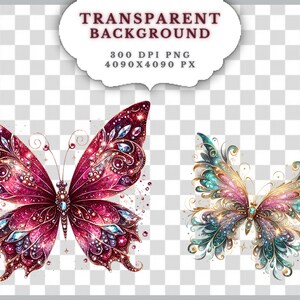 51 Watercolor Butterflies Clipart Bundle, Glitter Butterflies, Floral ...