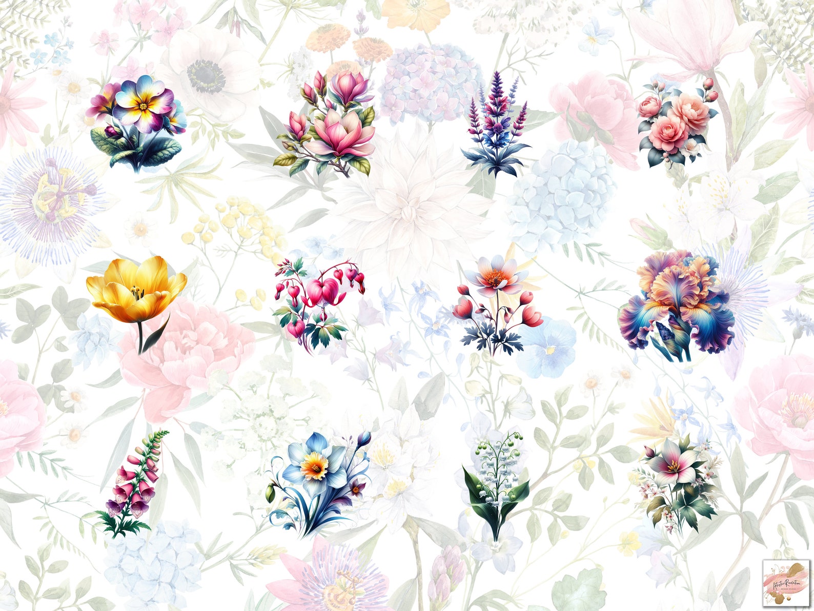 200 Watercolor Spring Flowers Clipart Bundle, Spring Wildflowers Png ...