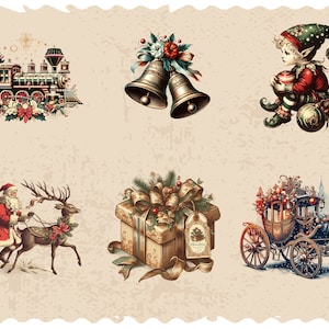 57 Retro Vintage Christmas Clipart Bundle, Vintage Christmas PNG, Retro ...