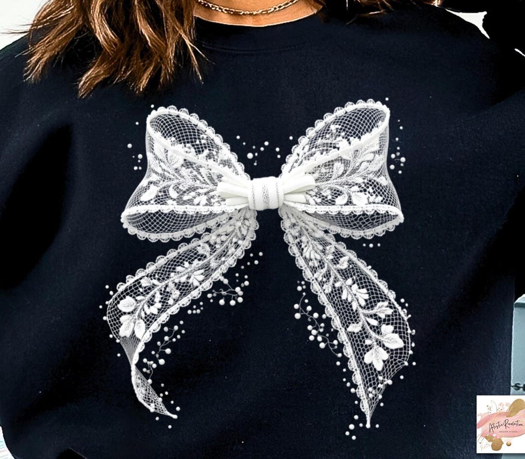 Lace Bow Png Lace Coquette Bow Png Floral Bow Png Chinoiserie Png ...
