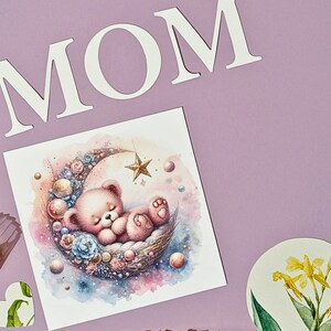 54 Watercolor Cute Teddy Bear Clipart Bundle, Sleeping Teddy Bears ...