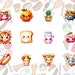120 Cute Kawaii Food Clipart Bundle, Watercolor Food Clipart, Food Png ...