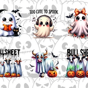 Watercolor Halloween Ghost Clipart Bundle Cute Ghost Png Cute Ghost ...