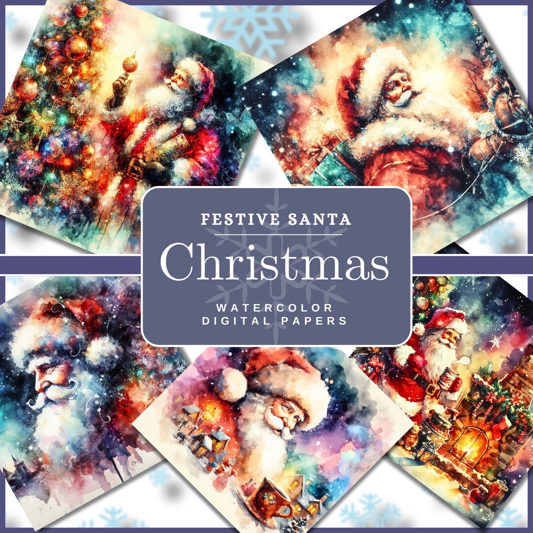 Santa Christmas Digital Papers Santa Claus Digital Paper Christmas ...