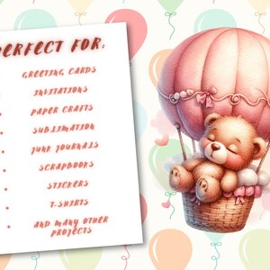 54 Watercolor Cute Teddy Bear Clipart Bundle, Sleeping Teddy Bears ...