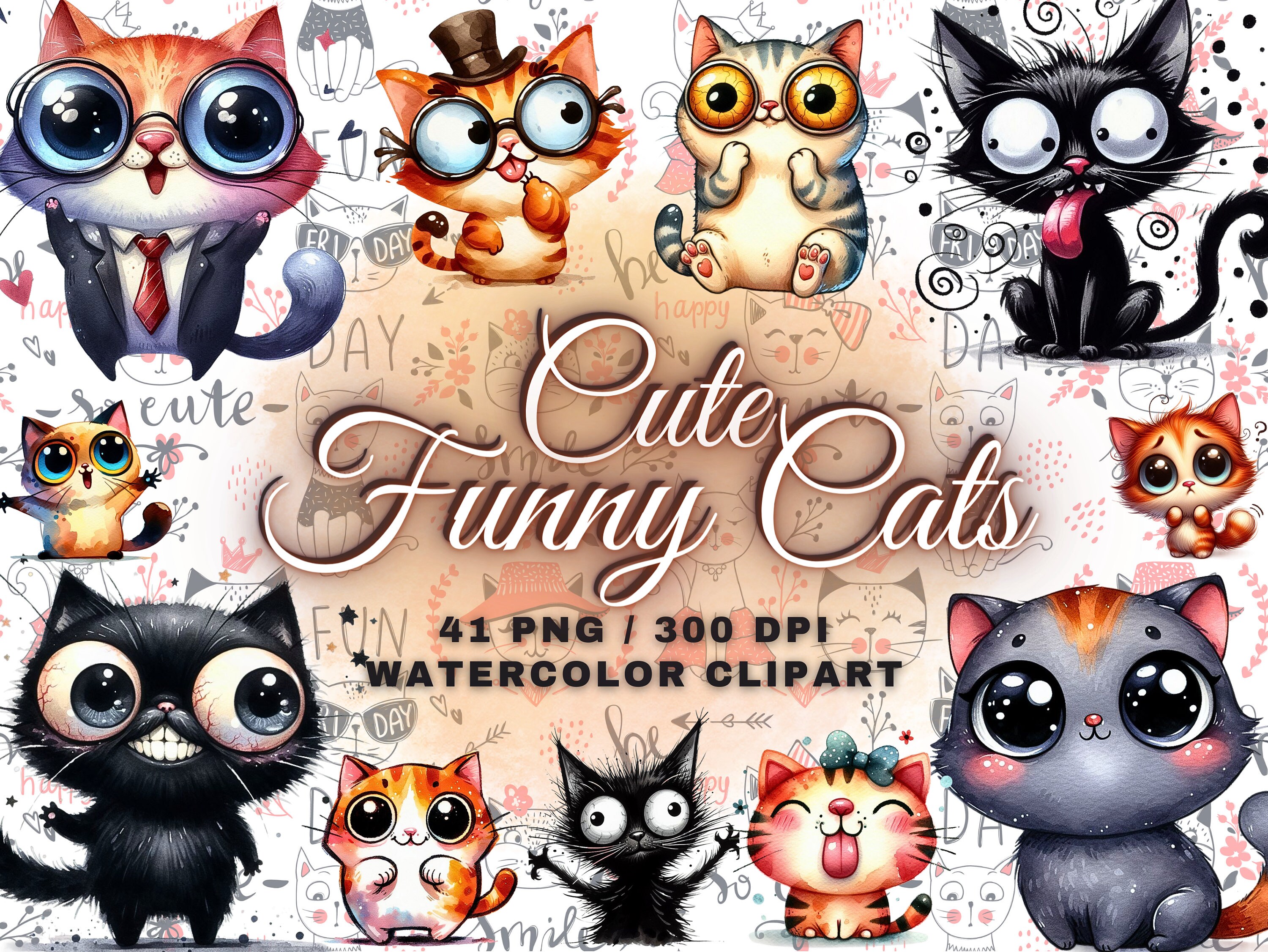 270 Cute Funny Animals Clipart Bundle, Cute Funny Animals Png, Cute ...