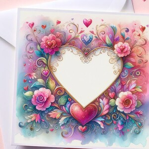 Valentine Watercolor Border Clipart Backgrounds Heart Floral Frame ...