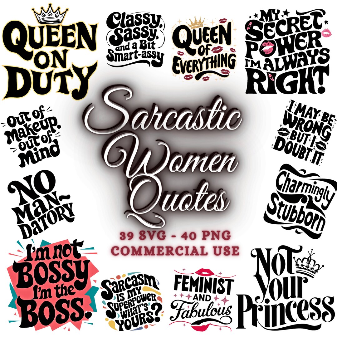 39 Funny Quotes Bundle SVG, Sarcasm Svg Bundle, Sarcastic Svg Bundle ...