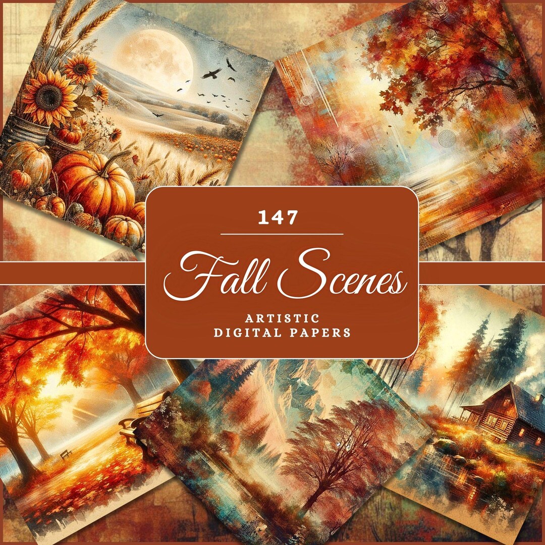 147 Cozy Fall Digital Paper Bundle, Autumn Digital Papers, Cozy Fall ...