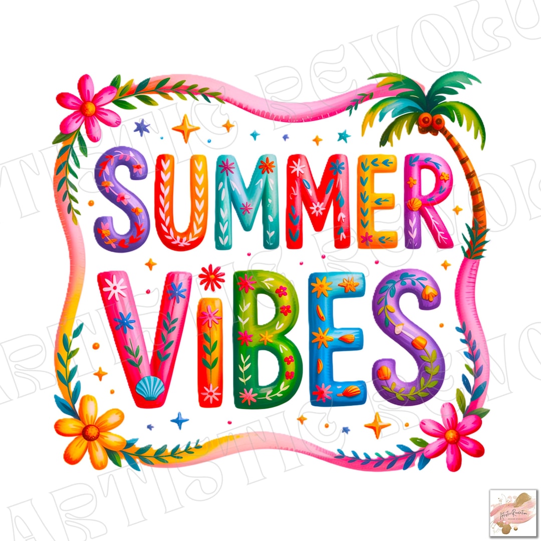 Summer Vibes PNG, Colorful Summer Png, Trendy Summer Png, Summertime ...