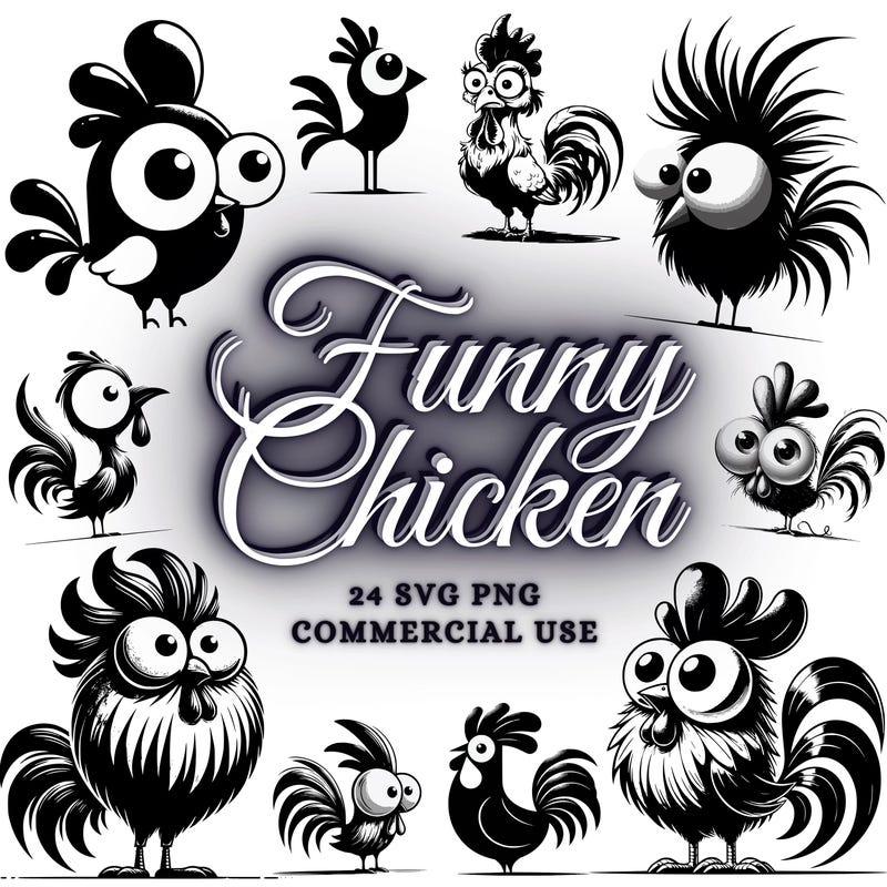 Crazy Chicken Svg - Etsy