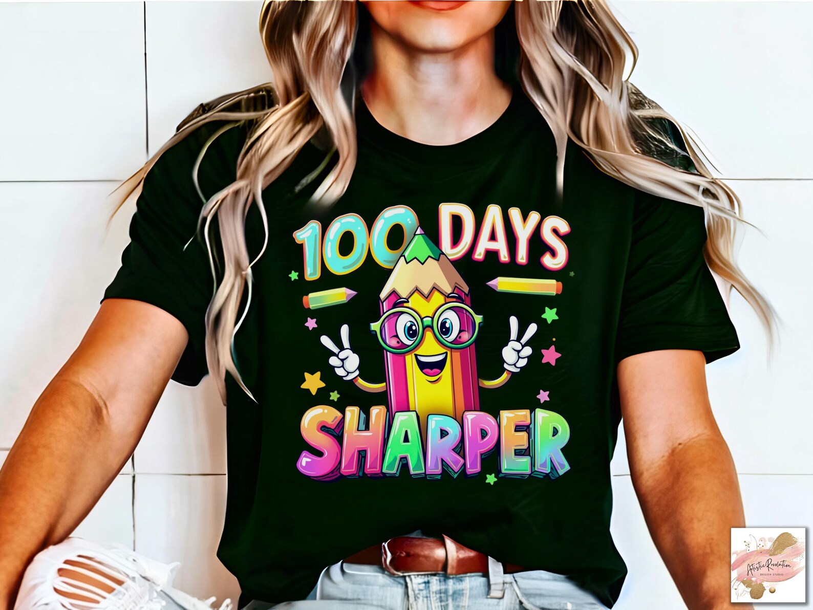 Cute 100 Days of School PNG, 100 Days Sharper Png, Teacher 100 Days ...