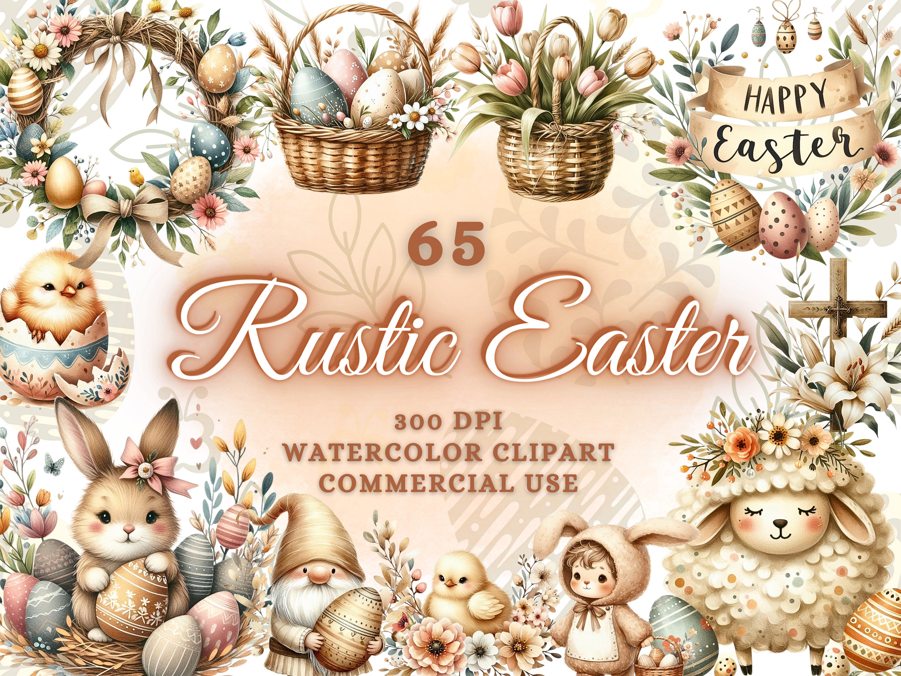 330 Watercolor Easter Clipart Bundle, Easter MEGABUNDLE, Easter Png ...