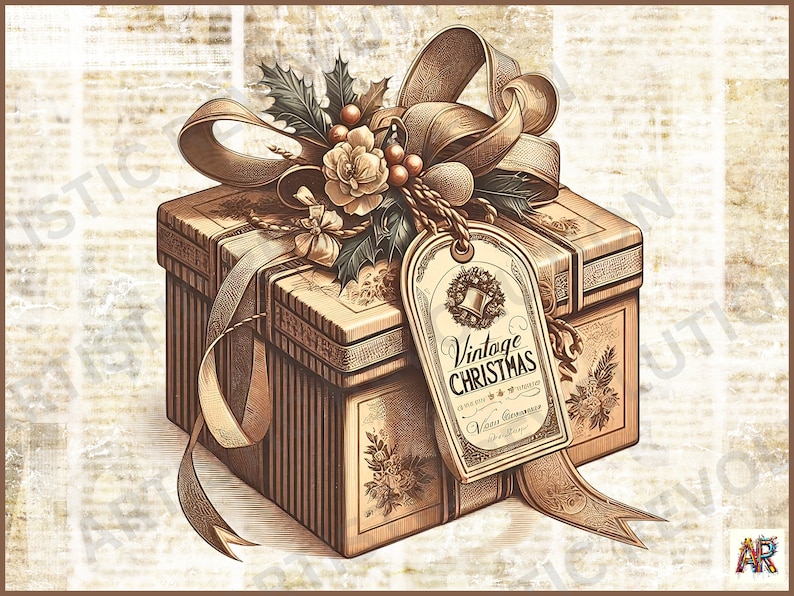 57 Retro Vintage Christmas Clipart Bundle, Vintage Christmas PNG, Retro ...