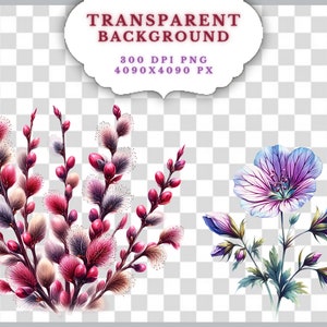 200 Watercolor Spring Flowers Clipart Bundle, Spring Wildflowers Png ...