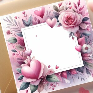 Valentine Watercolor Border Clipart Backgrounds Heart Floral Frame ...