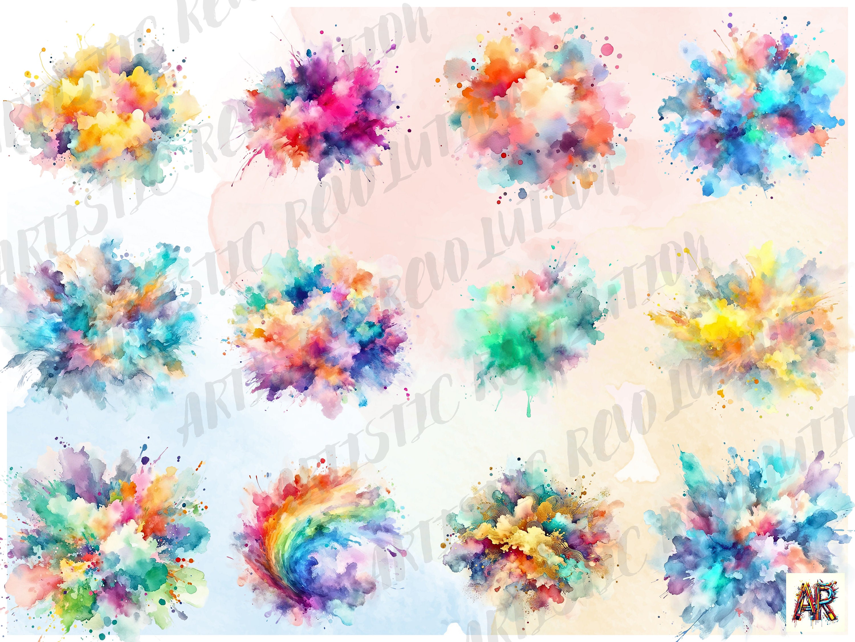 Watercolor Splash Clipart Abstract Splash Clipart, Color Splash PNG ...