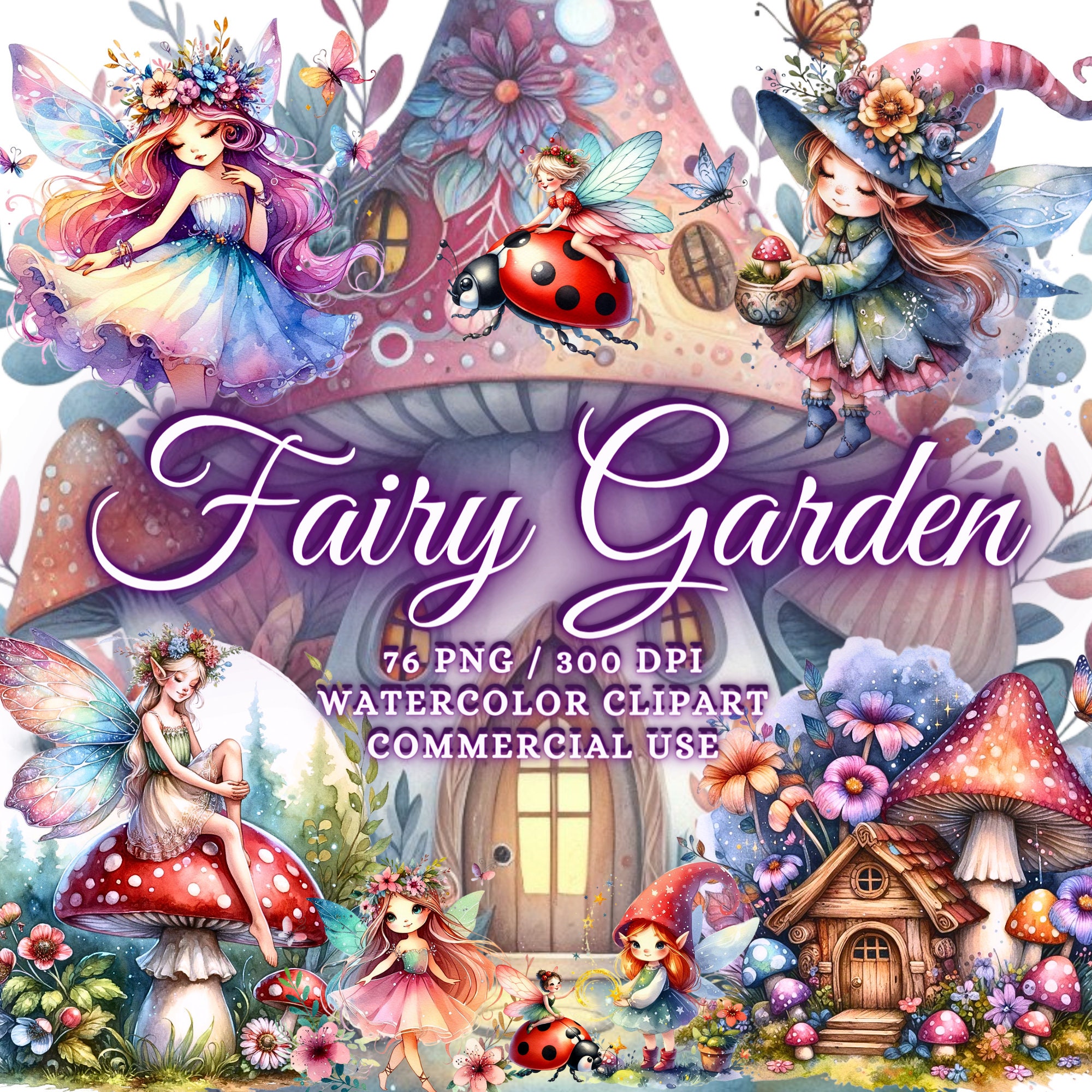 Watercolor Fairies Clipart Bundle Forest Fairies Clipart Png Fairy ...
