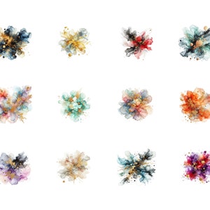 59 Gold Alcohol Ink Clipart Bundle, Alcohol Ink Png, Watercolor ...