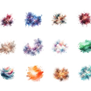 142 Dreamy Watercolor Splashes Clipart Bundle, Watercolor Splash Png ...
