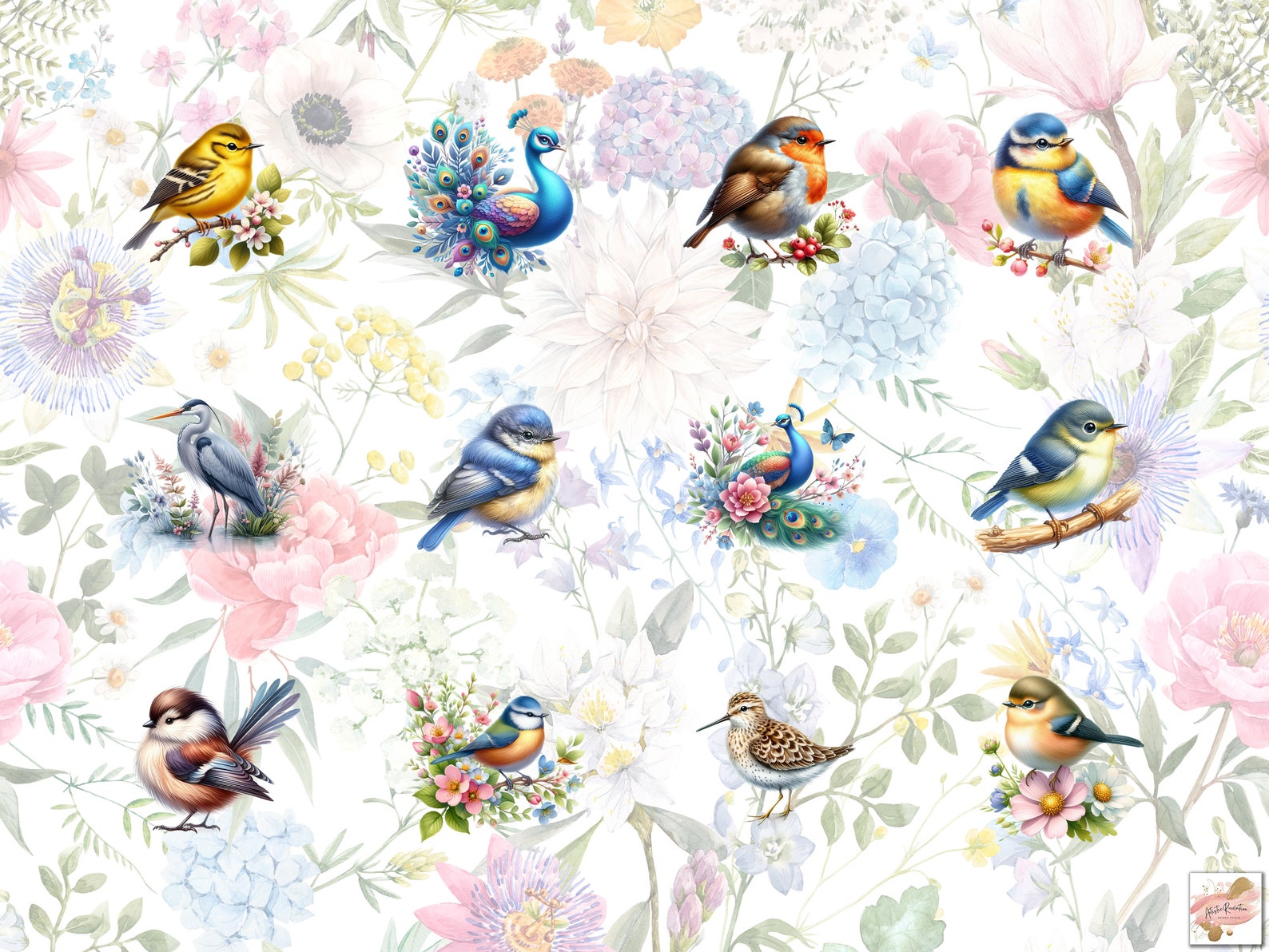 47 Cute Spring Bird Clipart Bundle, Cute Bird Png Bundle, Watercolor ...