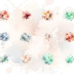 54 Neutral Watercolor Splashes Clipart Bundle, Watercolor Splash Png ...