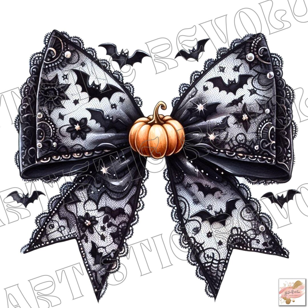 Halloween Coquette Png, Halloween Coquette Bow Png, Halloween Bow PNG ...