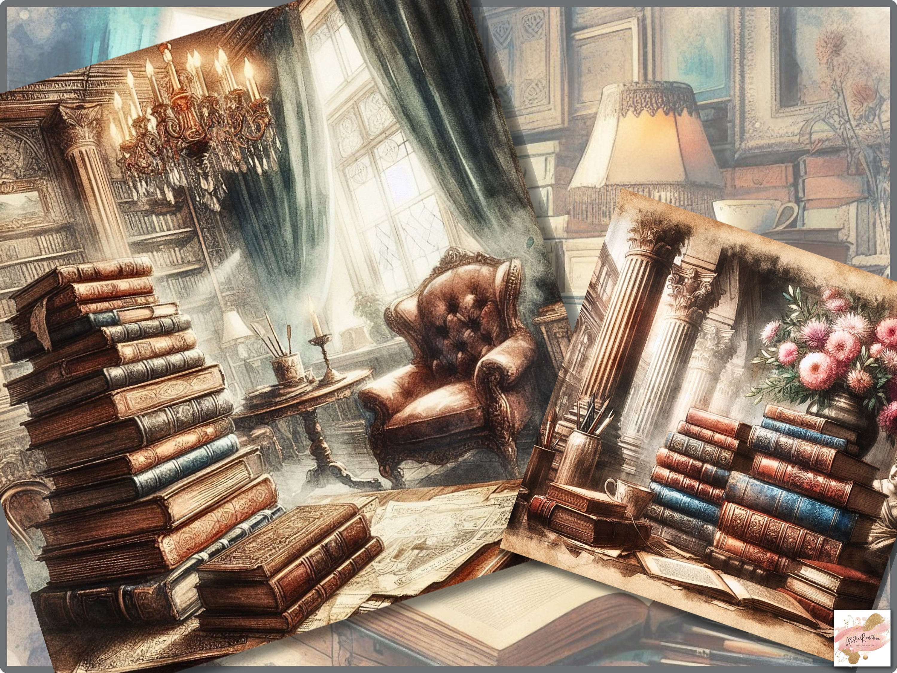 Old Vintage Books Junk Journal Papers Kit, Old Cozy Vintage Books ...