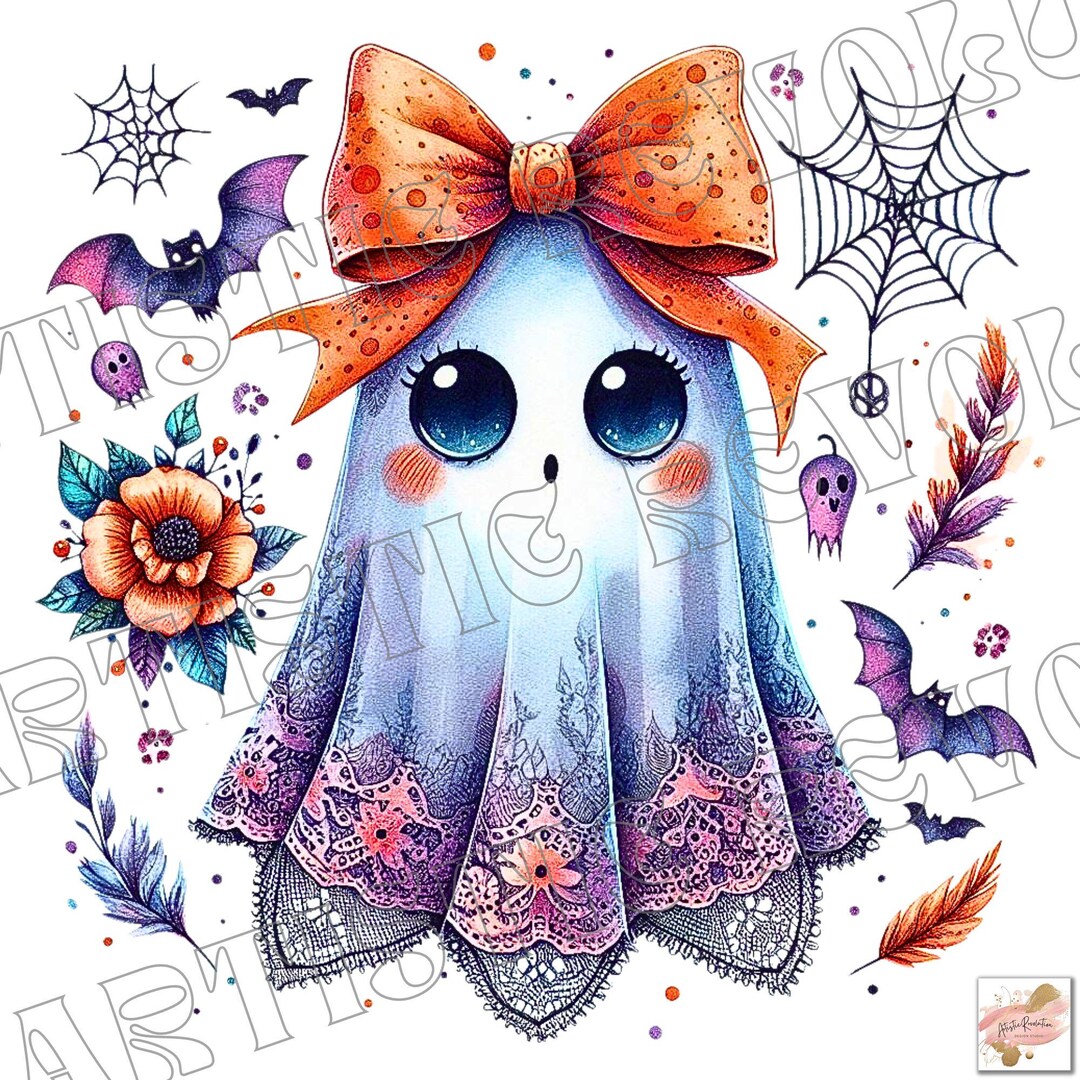 Halloween Lace Ghost Png, Spooky Coquette Png, Girly Ghost Lacey Ghost ...