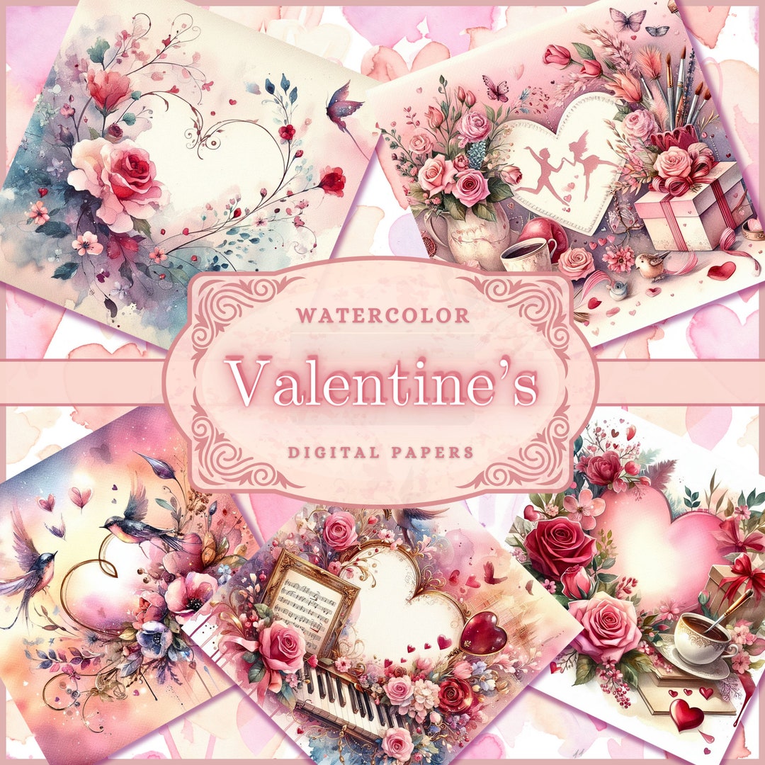 Valentines Day Backgrounds Valentine Background Heart Digital Paper ...