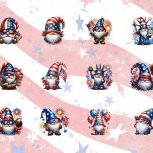 Watercolor Patriotic Gnomes Clipart Bundle, Patriotic Clipart, Cute ...