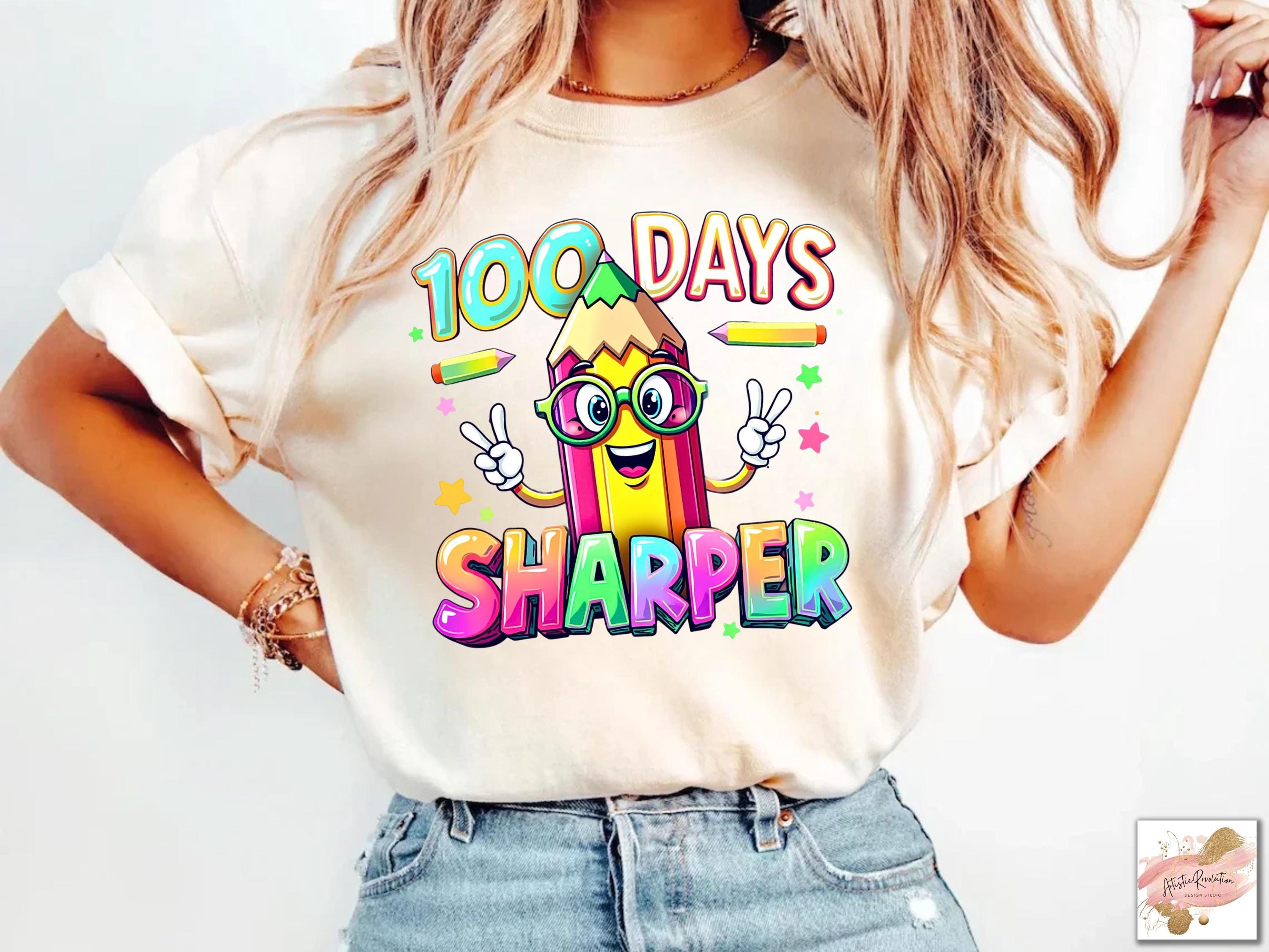 Cute 100 Days of School PNG, 100 Days Sharper Png, Teacher 100 Days ...