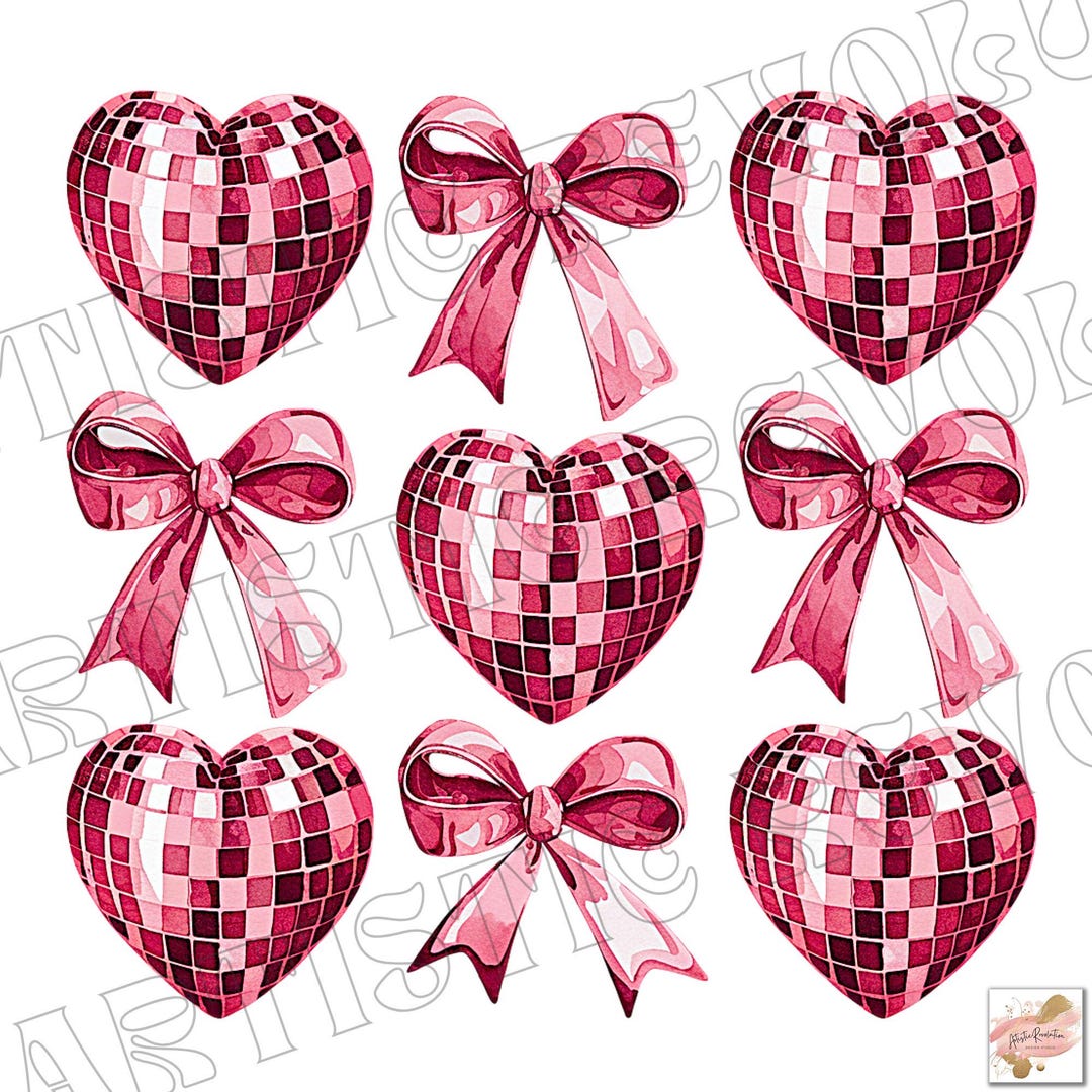 Pink Coquette Glitter Valentine Png, Pink Heart Valentines Png, Disco ...