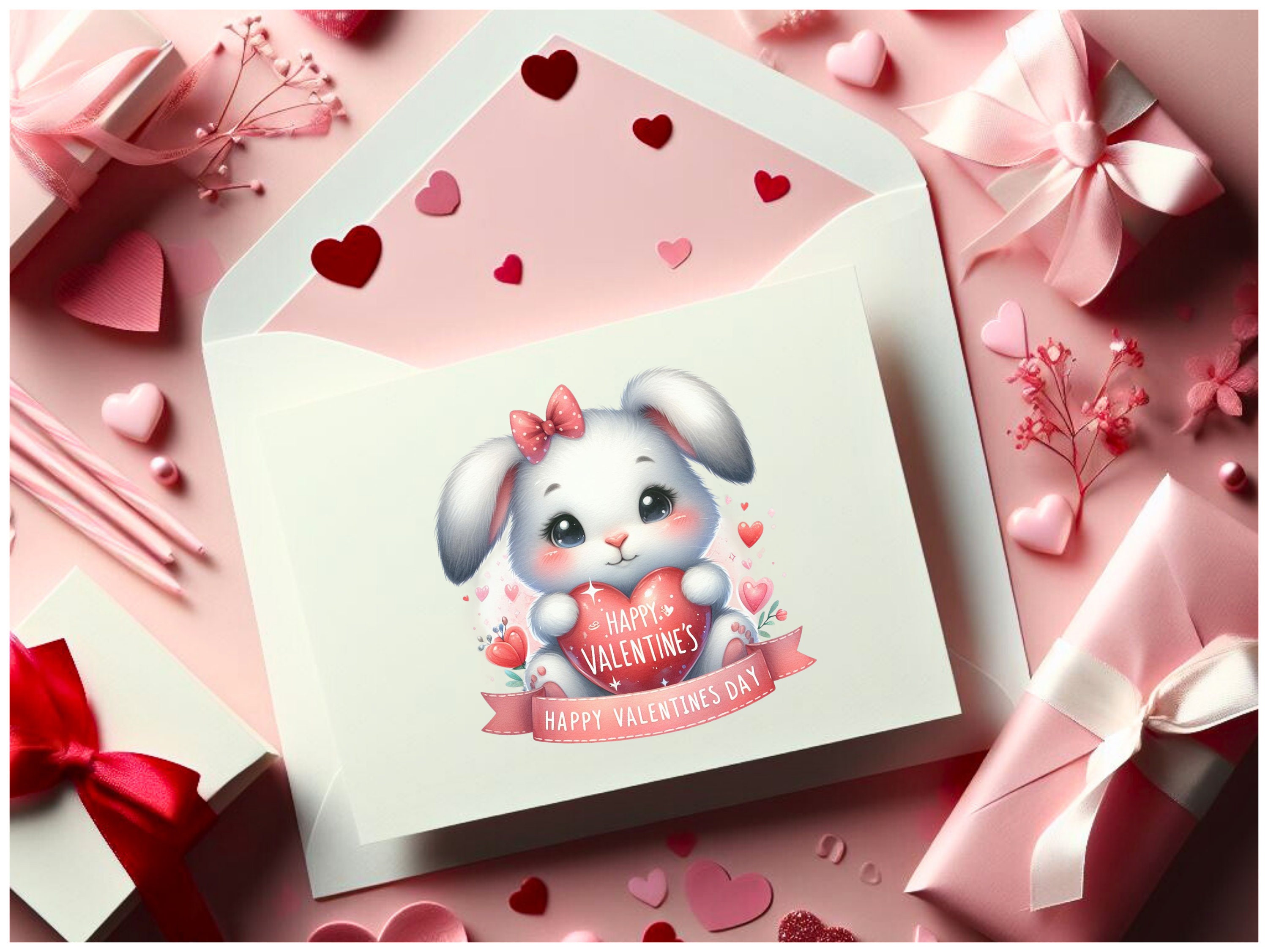 Cute Funny Watercolor Valentine Clipart Bundle Cute Valentine Heart ...